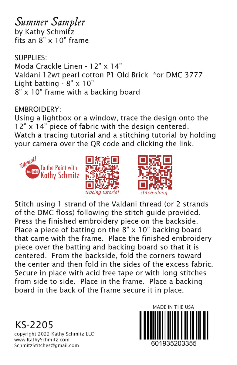 Summer Sampler digital pattern – Kathy Schmitz